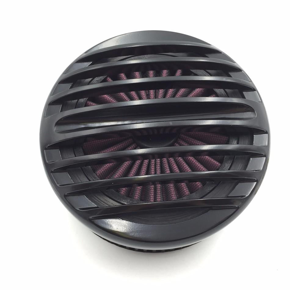 HTT Motorcycle Black Grille Air Cleaner Intake Filter System Kit For 1