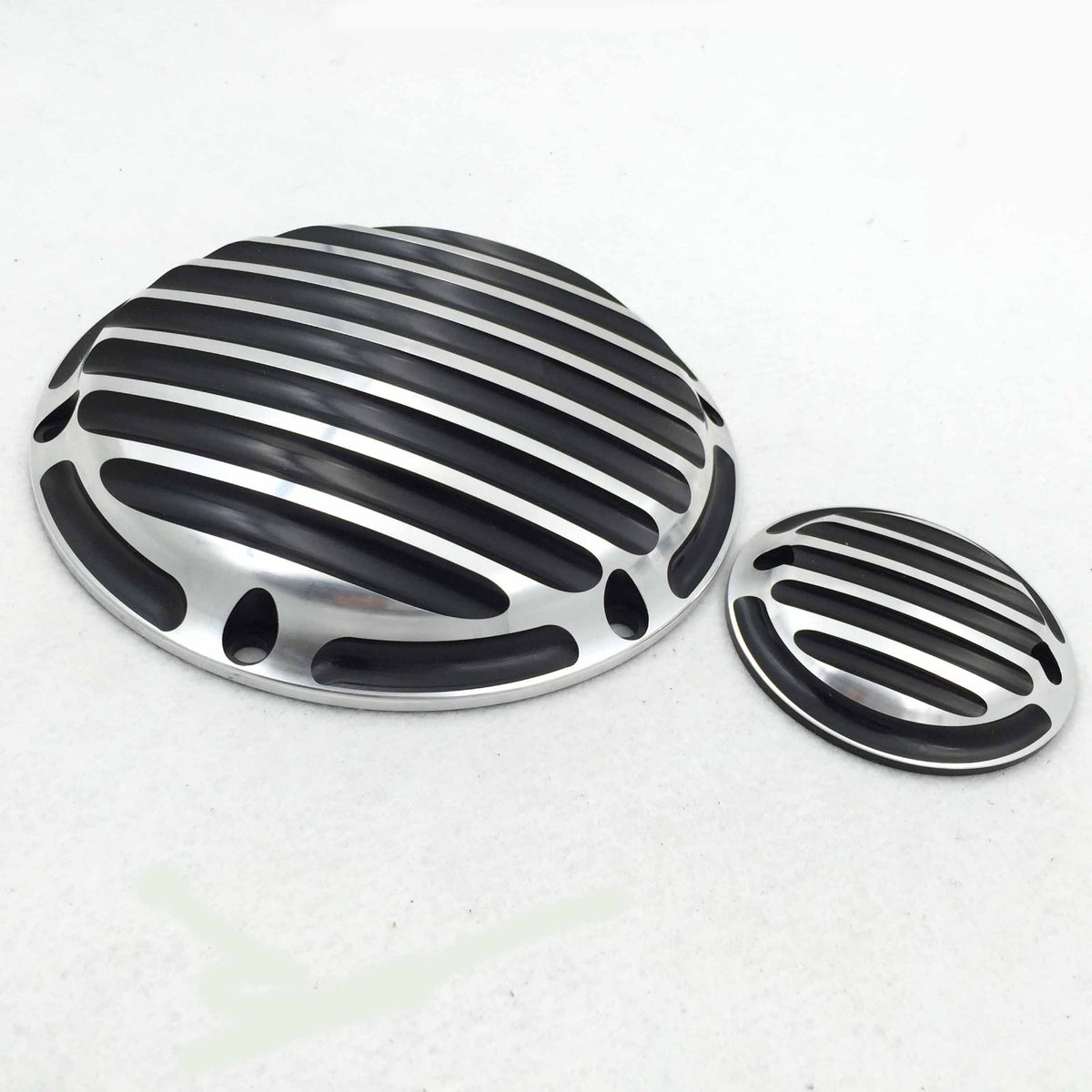 HTT Motorcycle Groove Black Chrome Engine Derby Timer Cover For Harley